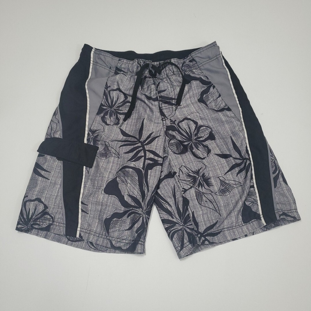 OP BOARD SHORTS Sz-28/30 Surf Swim Trunks Gray White Black Men's Lined ...
