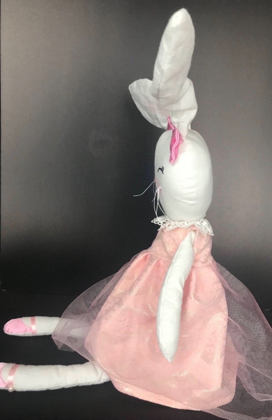 Muslin Ballerina Bunny Rabbit Weighted Stuffed Animal Shelf Sitter Pink ...