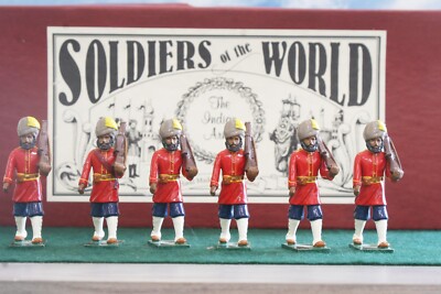 LEAD FIGURES X6 - INDIAN SIKH SOLDIERS MARCHING - RED - RAJ BRITAINS ...