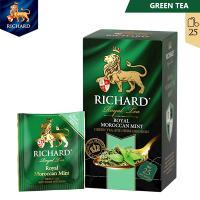 RICHARD Green Tea ROYAL MOROCCAN MINT 25 Tea Bags Made in Russia | eBay