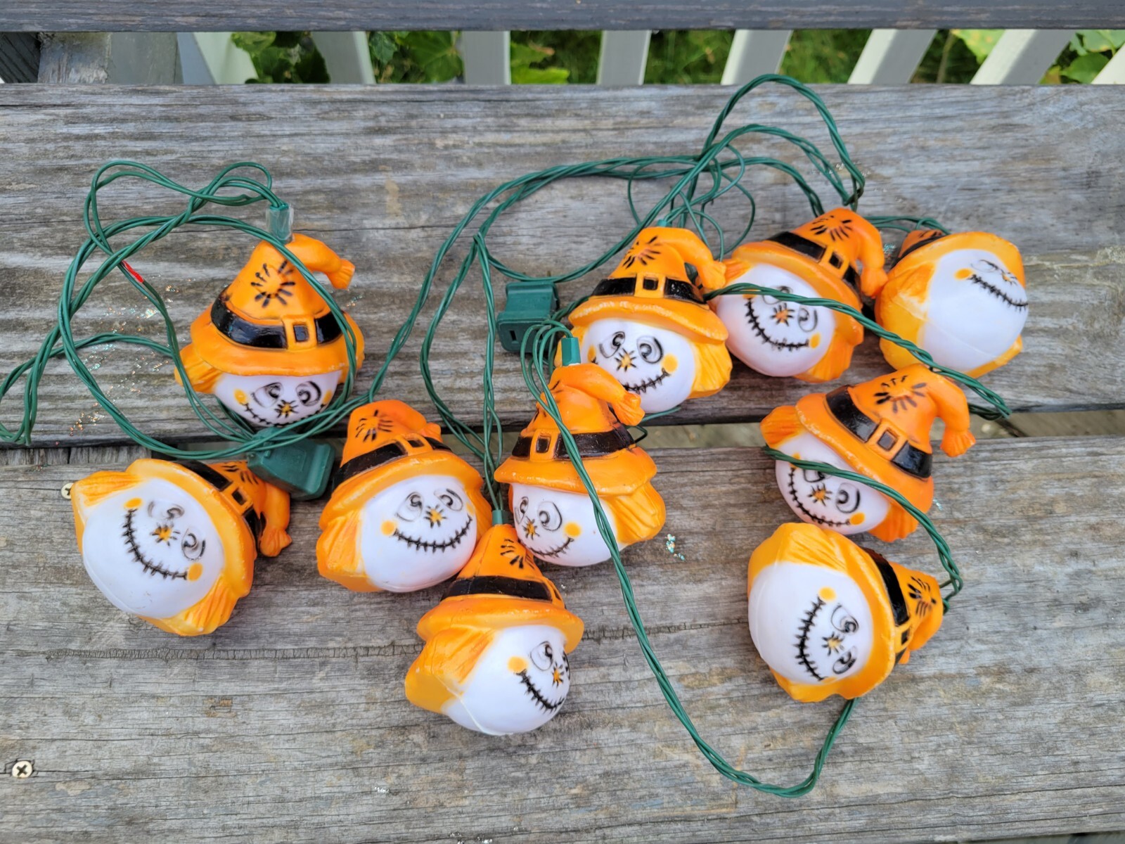 Vintage 1990s Halloween Scarecrow Blow Mold String Lights Set Of 10 ...