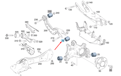 New MB A W177 Rear Camber Strut To Wheel Carrier Arm Bushing ...
