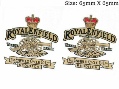 Battery Box Sticker Set Made Like A Gun Canon Crown For Royal Enfield ...