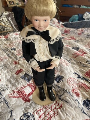 Franklin Mint Heirloom Porcelain Boy Ring Bearer Doll -With Stand | eBay