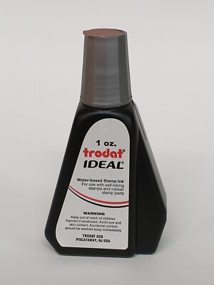 Trodat IDEAL 1oz Brown Rubber Stamp Refill Ink for Self Inking Stamps ...