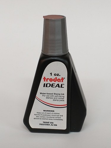 Trodat IDEAL 1oz Brown Rubber Stamp Refill Ink for Self Inking Stamps ...