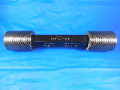1.656 20 NS 2 TRUNCATED SET THREAD PLUG GAGE 1.6560 GO NO GO PDS 1.6235 ...
