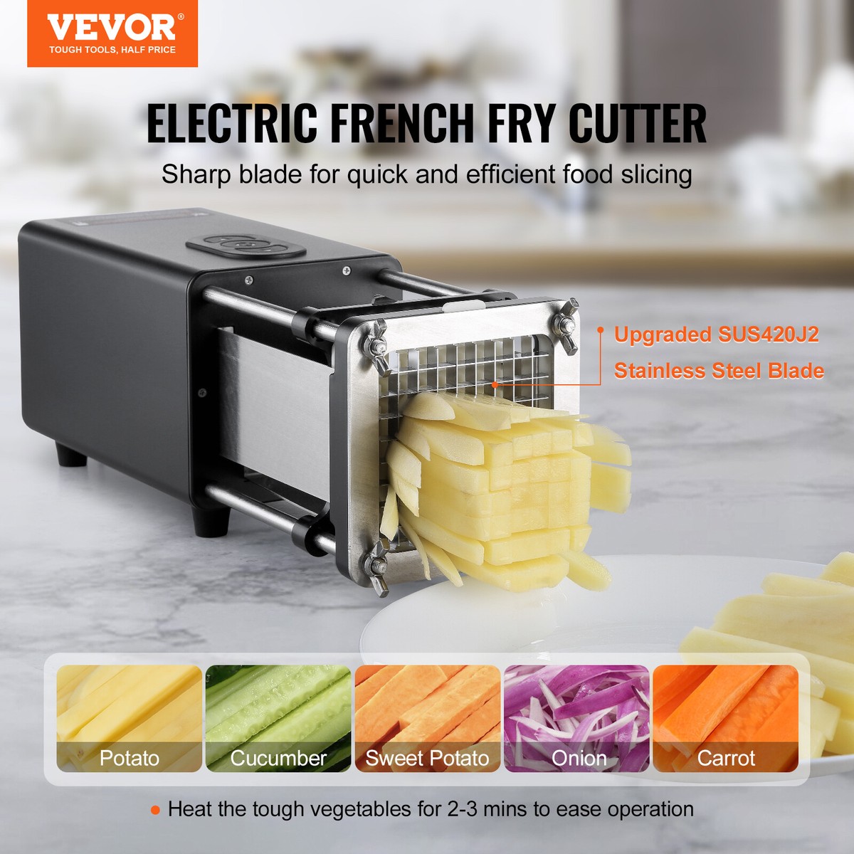 Vevor Electric Fry Cutter Electric Potato Cutter With 4