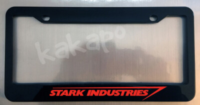 Stark Industries Black Metal License Plate Frame Iron Man Fans | eBay