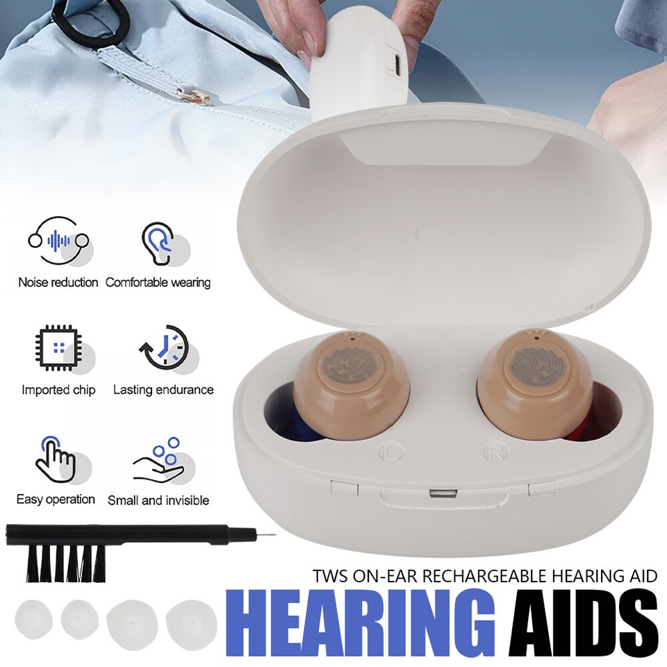 Rechargeable Digital Invisible Hearing Aid In-Ear Enhancer Sound Voice ...