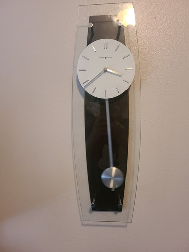 HOWARD MILLER CYRUS WALL CLOCK, WOOD BACKING, MODEL 625-401, VERY CLEAN ...