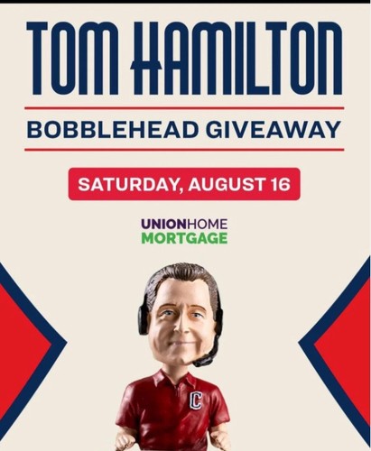 PRESALE NEW Tom Hamilton HOF Bobblehead Cleveland Guardians 2025 SGA 8 ...