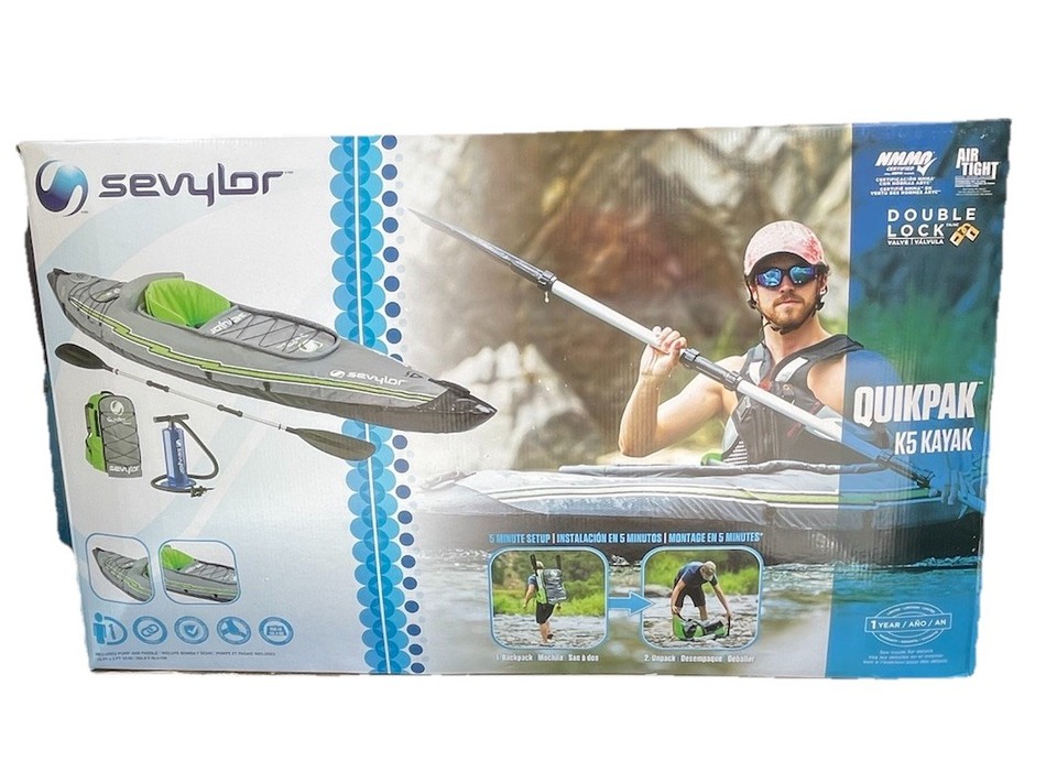 NEW Sevylor SEV32168F118 Quikpak Outdoor K5 1 Person Inflatable Seated ...