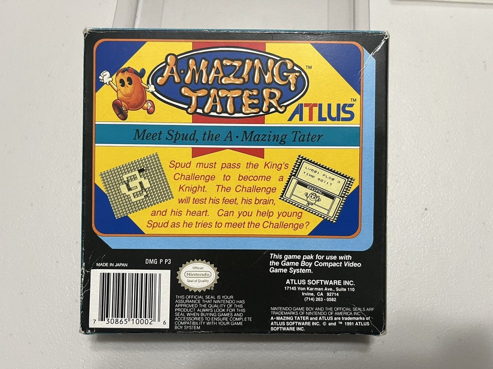 Amazing Tater BOX & GAME Nintendo Game Boy VERY RARE Authentic Near ...