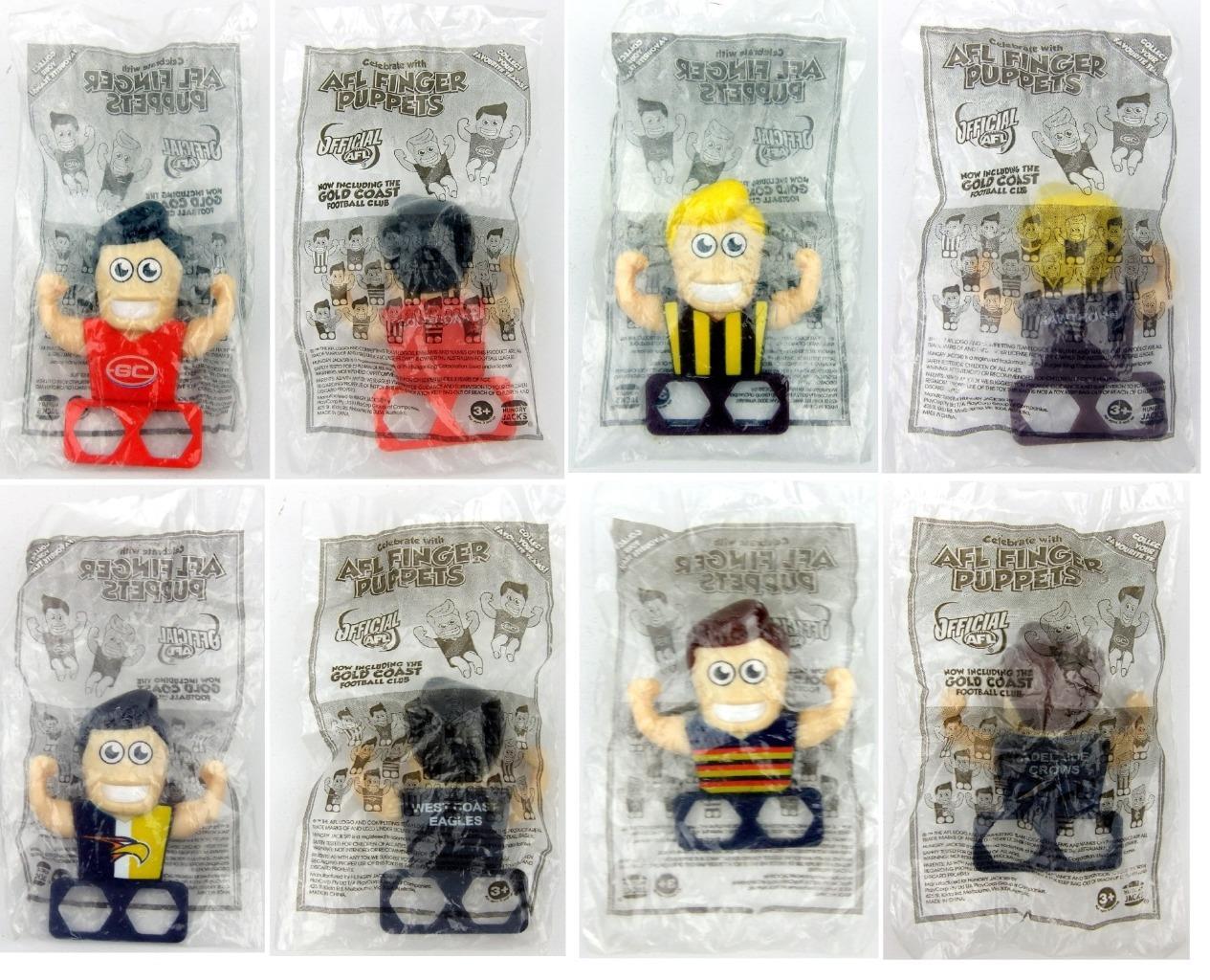 VINTAGE AFL TEAM FINGER PUPPET WEST COAST CROWS HAWTHORN GOLD COAST ...