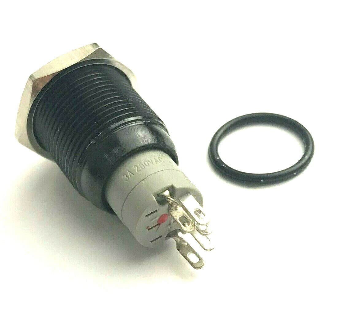 EnginR LED Momentary Stainless Steel Push Button Panel Mount Power ...