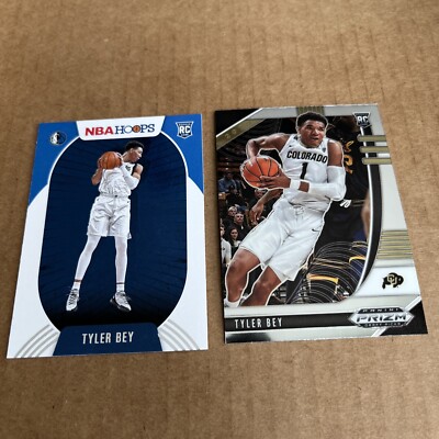 TYLER BEY RC 2020 Prizm Draft #75 & Hoops #220 Mavericks Basketball ...