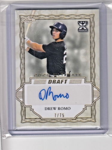 2020 Leaf ultimate draft autograph Drew Romo #'d 7/75 no. BA-DR1 | eBay