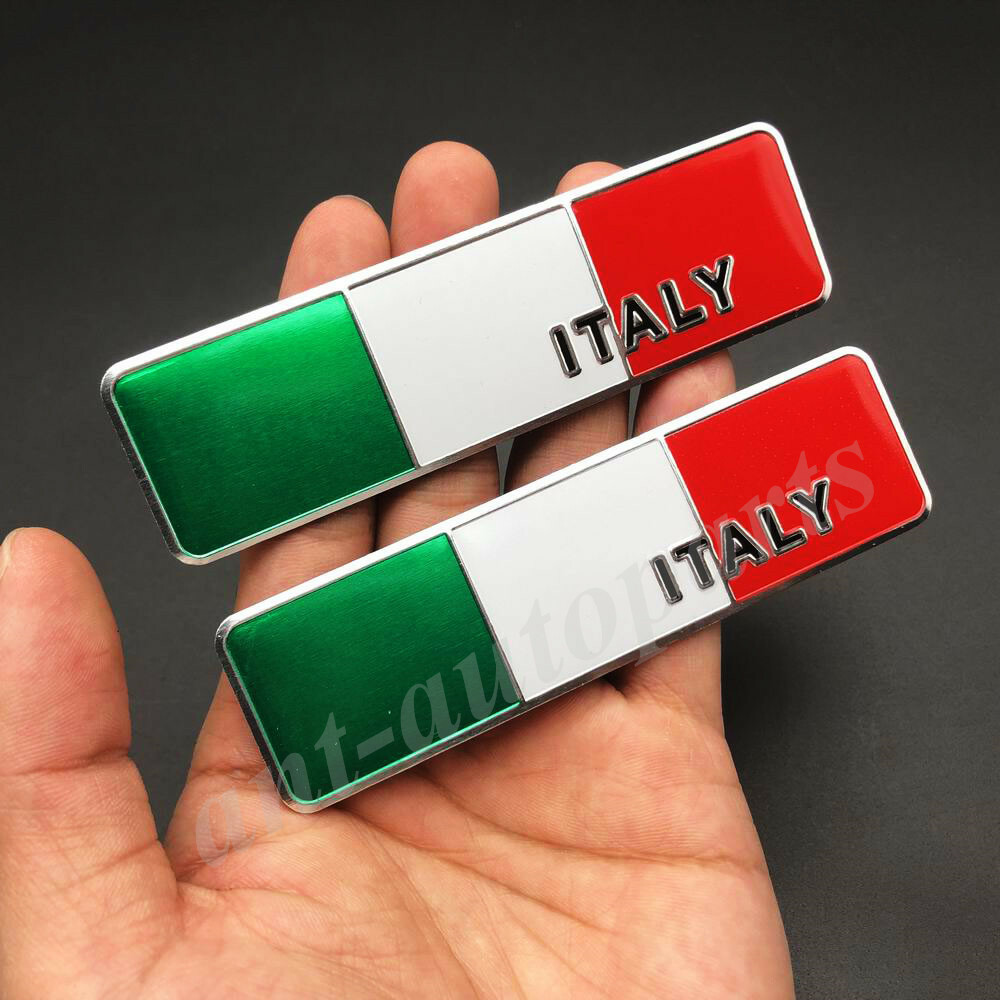 2x Metal Italy Italian Flag Car Emblem Badge Motorcycle Decals Sticker ...