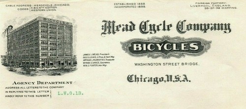 1913 Mead Cycle Company Bicycles Letterhead Customer Form Letter ...