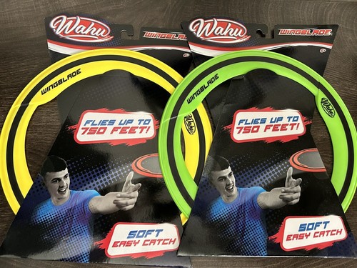 Set Of 2 Wahu Wingblade Pro Flying Ring Soft Grip toy Green Yellow NEW ...