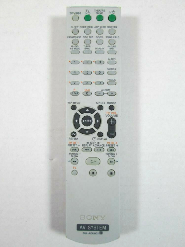 Sony RM-ADU001 A/V System Remote Control DAV-DX150 DAV-DX170 DAV-DX250 ...