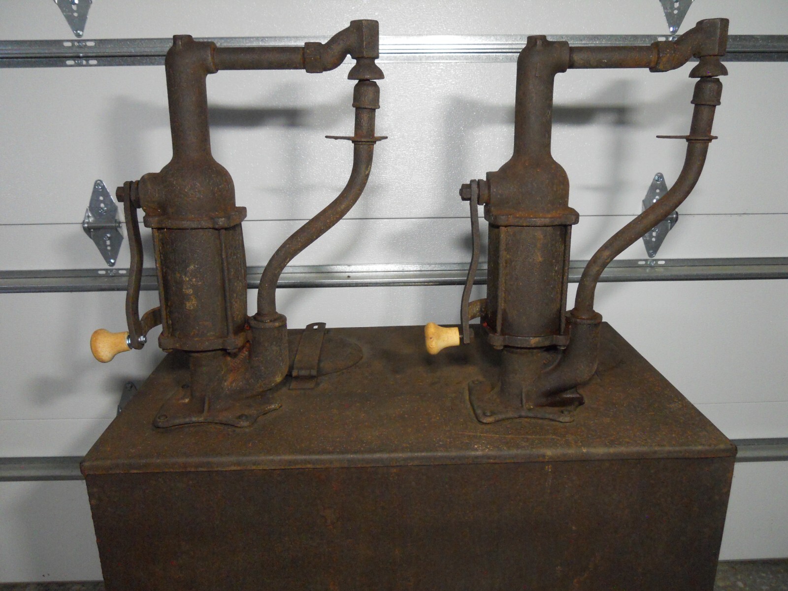 Vintage Double Oil Lubester & Wayne Curbside Gas Pump Gas Station ...