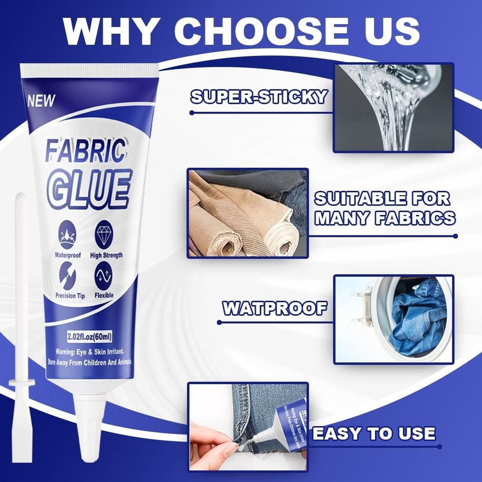 Fabric Glue Mighty Mend it Fabric Glue Permanent Clear Washable ...