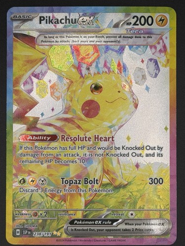 Pokémon Pikachu EX Surging Sparks Rare Holo 238/191 200 HP | eBay
