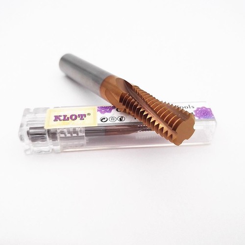 KLOT HRC60 TiCN Coated Solid Carbide Thread Mill M3-M14 Spiral Helical ...