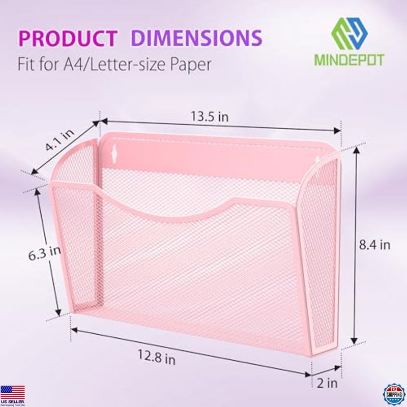 Stylish Wall-Mounted File Organizer - Versatile Binder Holder & Mail ...