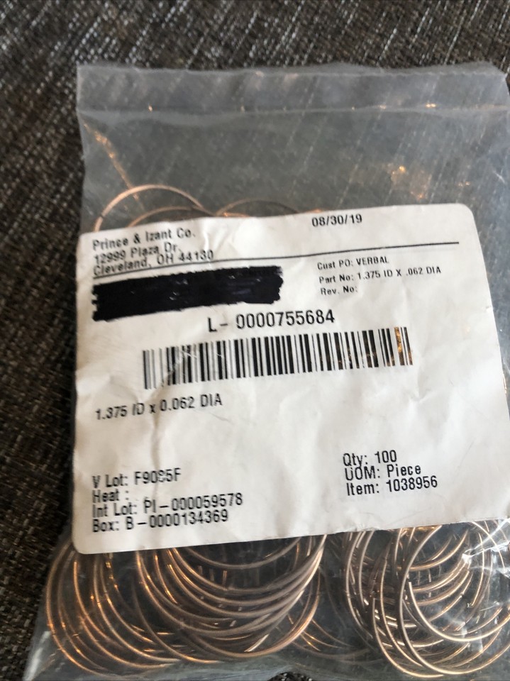 Prince & Izant Copper Brazing Rings; 1.375” ID x .062” DIA; 100 Count ...