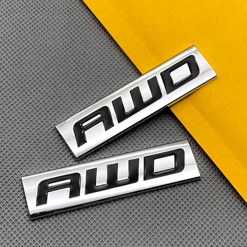 2x Chrome Black Metal AWD Off Road Car Trunk Emblem 4wd Sport Badge 3D ...