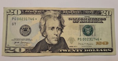 ULTRA RARE $20 TWENTY DOLLAR STAR NOTE - Series 2017A PG00231746 320k ...