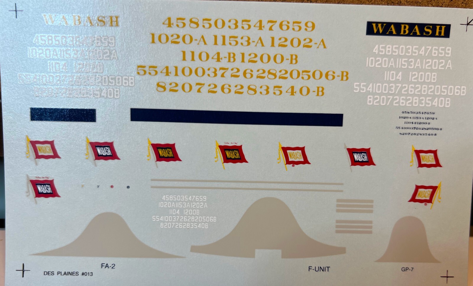 DPH S Scale Decal Set WAB-2: Most Blue/Gray Locos - NEW (Rail Graphics ...