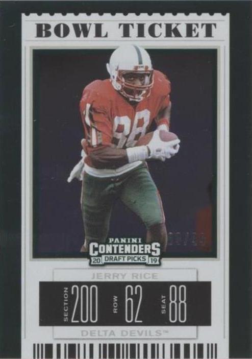 2019 Panini Contenders Draft Picks - Season Ticket Jerry Rice #46 Bowl ...