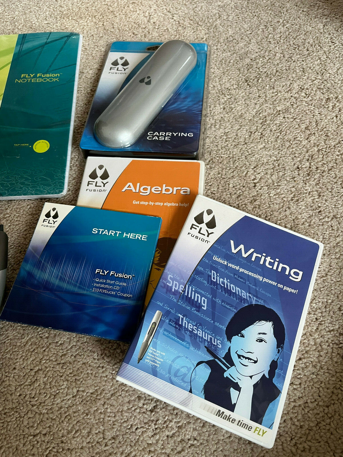 LeapFrog FLY FUSION Learning Pen LOT BUNDLE Notebooks Algebra Writing ...