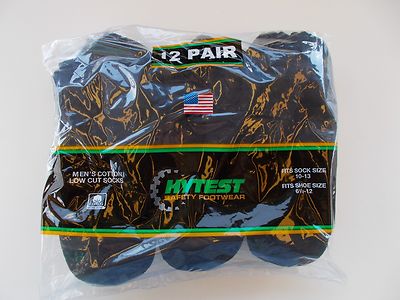 Hytest Made In USA Low Cut Socks Size 10-13 Twelve Pairs Black 82% ...