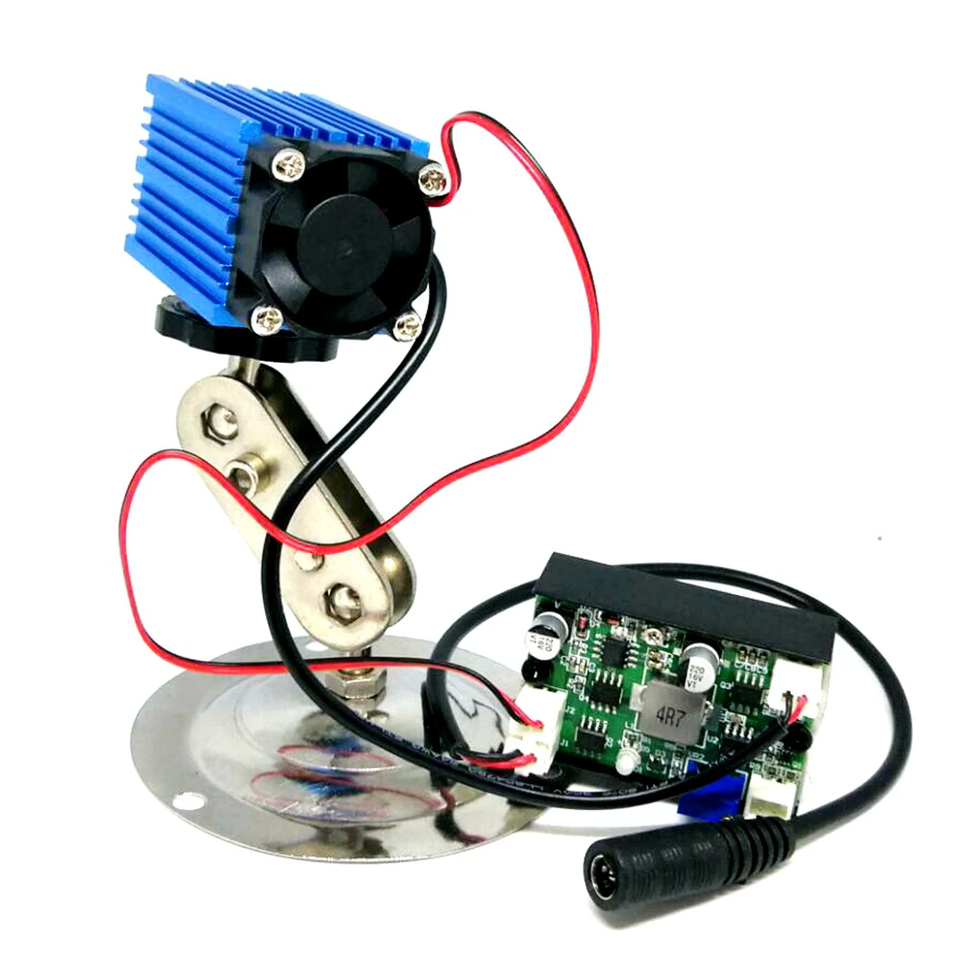 12V High Power 450nm 2W Blue Laser Diode Module Focusable Head W/ TTL ...