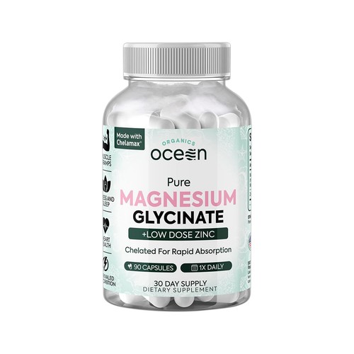 Organics Ocean Pure Magnesium Glycinate Low Dose Zinc Chelated 90 ...