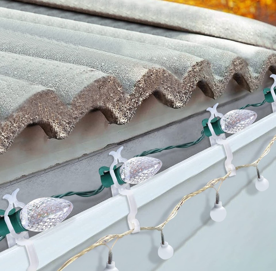 Christmas Light Clips 100 Packs Christmas Gutter Clips for C7, C9 Base ...
