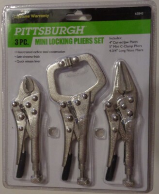 3 Pc Mini Vise Locking Pliers Set Welding Grip Clamps Metal Car Auto ...