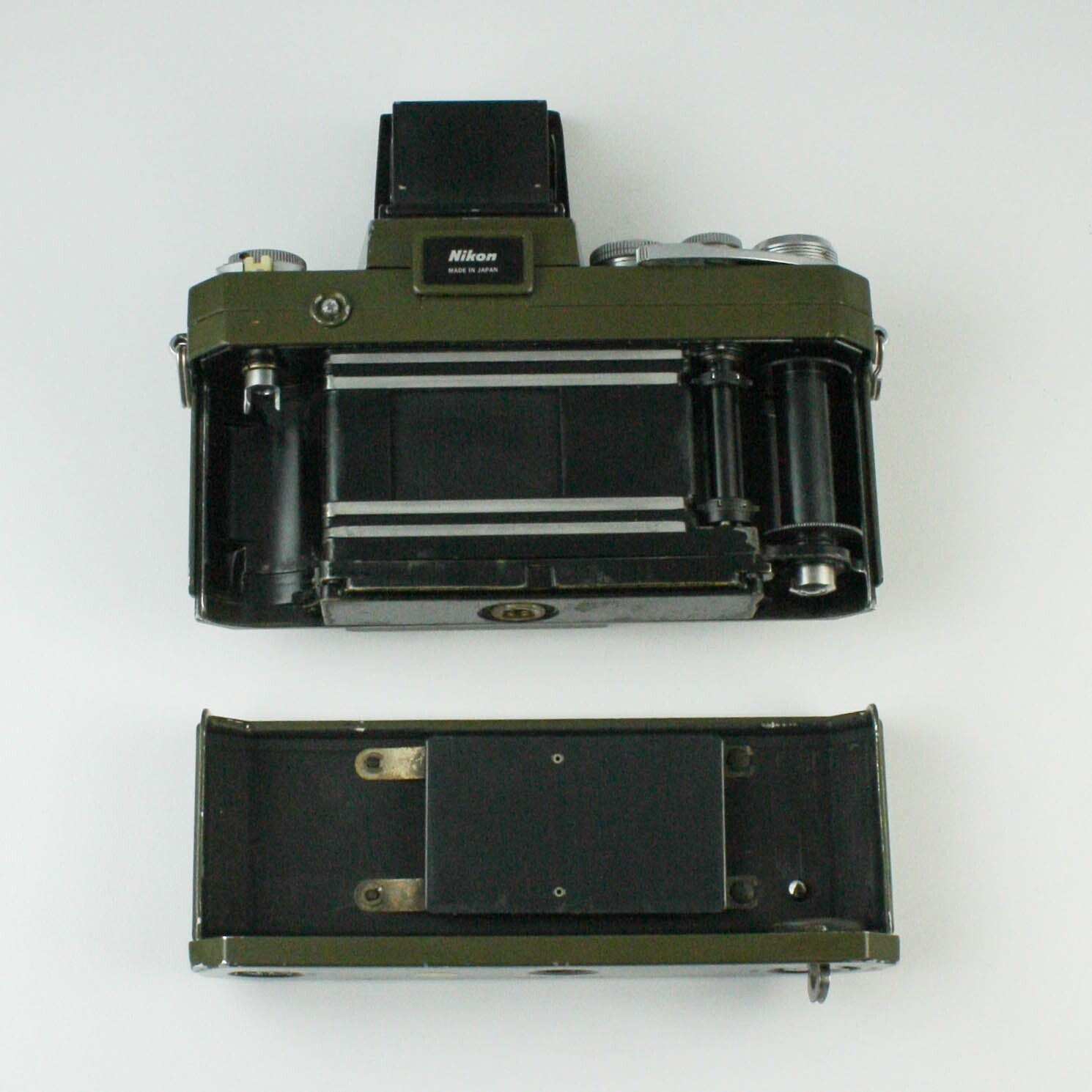 Nikon F Camera Body w/Waist Level Finder - Painted Green/Modified ...