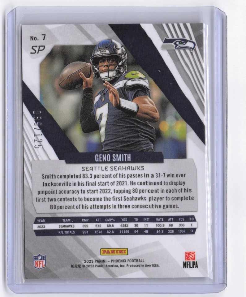 2023 Panini Phoenix Geno Smith SP Variation Teal Prizm /125 #7 Seahawks ...