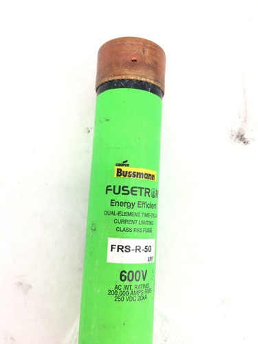 NEW BUSSMANN FRS-R-50 ENERGY EFFICIENT TIME DELAY FUSE 50A, FAST SHIP ...
