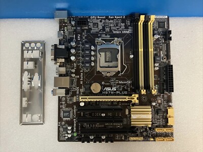 ASUS H87M-PLUS Socket LGA1150 DDR3 MicroATX Motherboard with I/O Shield ...