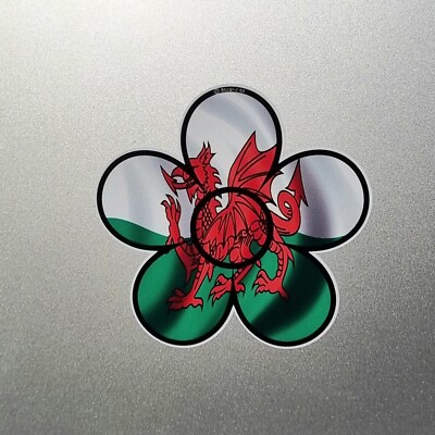 Wales Welsh Dragon Cymru Flag Pretty Daisy Vinyl Sticker Decal For Car ...