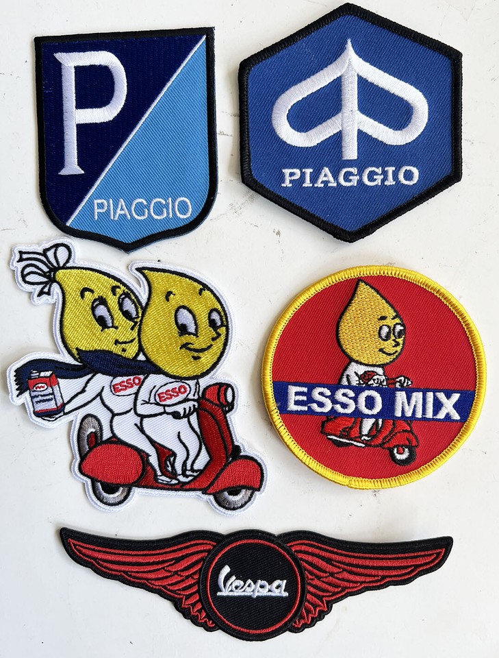 Vespa Piaggio Patches (Various styles) - Embroidered - Iron or Sew on ...