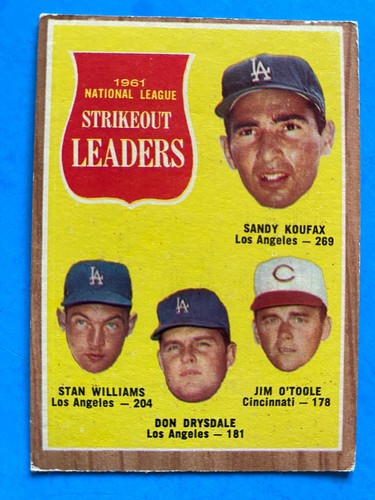 1961 NATIONAL LEAGUE STRIKEOUT LEADERS - 1962 TOPPS BASEBALL CARD ...