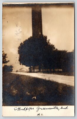 Greencastle Indiana~Water Tower Standpipe~Built 1883~c1910 RPPC | eBay